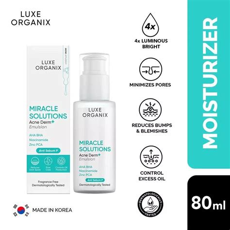 Luxe Organix Miracle Solutions Acne Derm Emulsion 80ml Bee Beauty