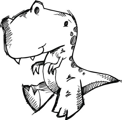 Ilustración De Doodle Boceto Tyrannosaurus Dinosaurio Y Más Vectores