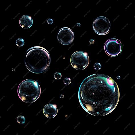 Bubbles Effect On Black Background Premium Ai Generated Image