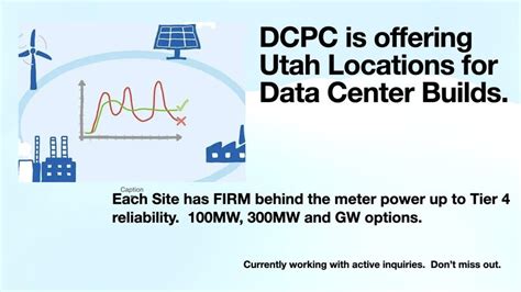 Dcpc Offers 4 Locations In Utah That Was Created For Large Data Centers To Locate And Build