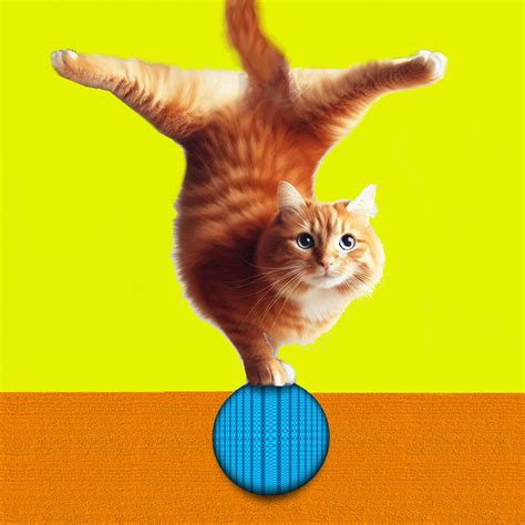 Solve Cat Balancing Jigsaw Puzzle Online With 100 Pieces