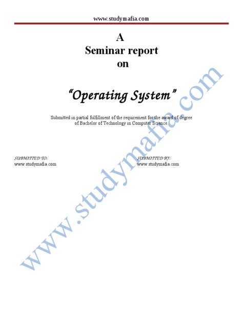 Operating System Report Pdf Operating System Computer Program