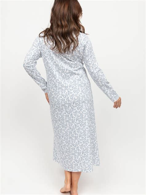 Nora Rose By Cyberjammies Phoebe Nightdress White Blue