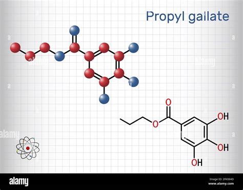 Propyl Gallate N Propyl Gallate Molecule It Is Antioxidant Food
