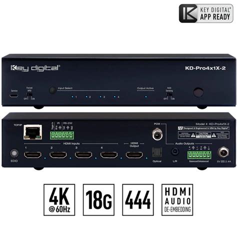Key Digital Kdpro4x1x2 Input Pro Series Hdmi Auto Switcher Kdpro4x1x2