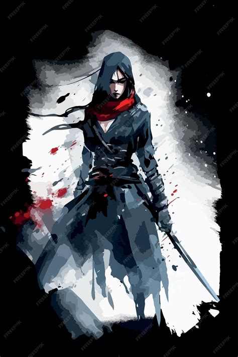 Premium Vector Woman Assassin Fantasy Poster Epic Dark And Skilled