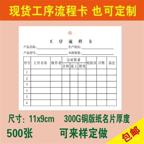 Production Printing Product Workshop Process Card Material Process