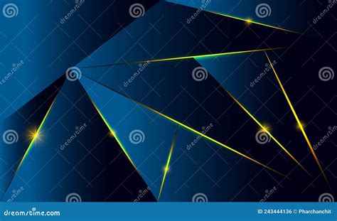 Abstract Blue Color Polygon Triangles Shape Background Glowing Stock Vector Illustration Of