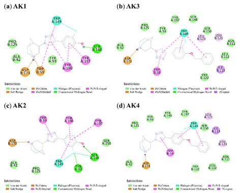 The Binding Interactions Of S Enantiomers A Ak1 And B Ak3 And