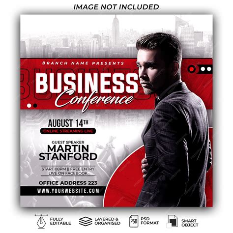 Premium Psd Business Conference Social Media Post Flyer Template