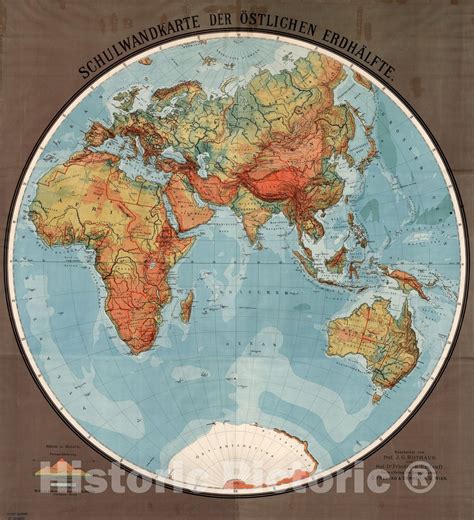 Eastern Hemisphere Physical Map