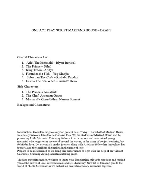 One Act Play Script Martand House Pdf