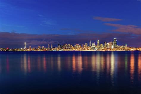 Seattle Skyline At Night Photograph By Cityscape Photography Pixels