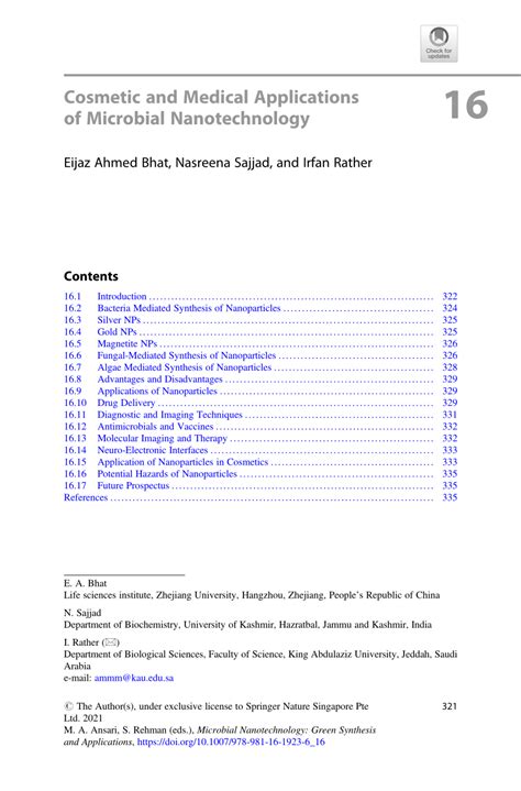 Pdf Cosmetic And Medical Applications Of Microbial Nanotechnology