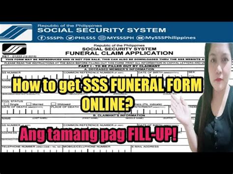 How To Get Sss Funeral Benefits Application Form Online Tamang Pag