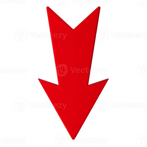Red Down Arrow 3d 12628921 Png