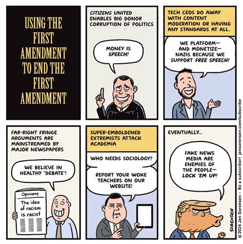 Cartoon Using The First Amendment To End The First Amendment
