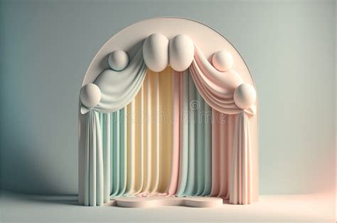 Beautiful Object Modern Abstract Stage Background With Colorful Pastel