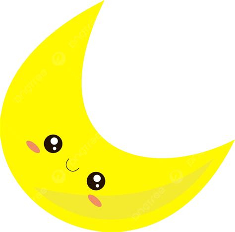 Young Moonillustrationvector On White Background Art Cute Graphic Vector Art Cute Graphic Png