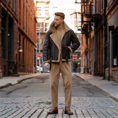 Cockpit Usa Raf Fighter Weight Sheepskin Bomber Jacket Brown Usa Made