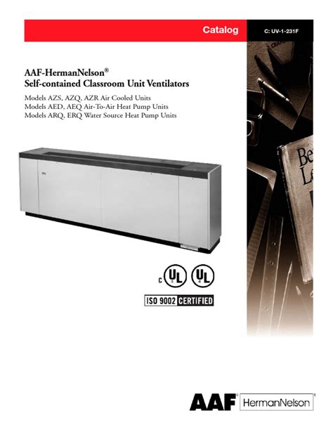 Aaf Hermannelson Self Contained Classroom Unit Ventilators Catalog