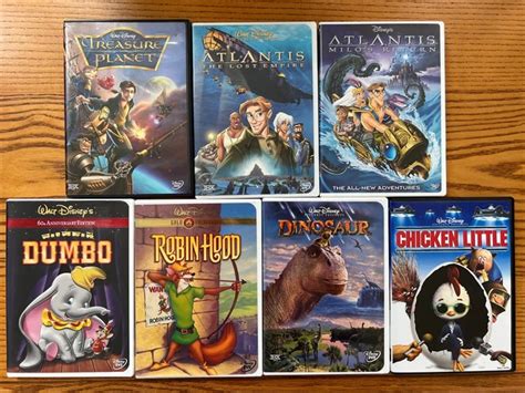 Lot Of 7 Disney Animated Classics Dvd Robin Hood Dumbo Atlantis