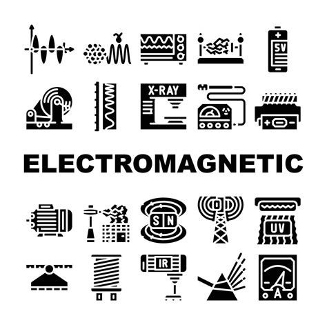 Electromagnetic Science Physics Icons Set Vector 17583216 Vector Art At Vecteezy