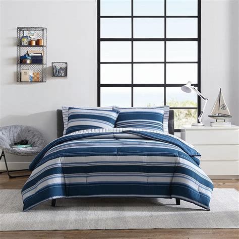 Nautica Lakeview 3 Piece Blue Cotton Fullqueen Comforter Set