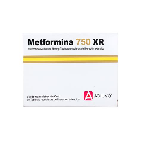 Metformina Adiuvo Xr 750mg 30 Tabletas Recubiertas Apomedix