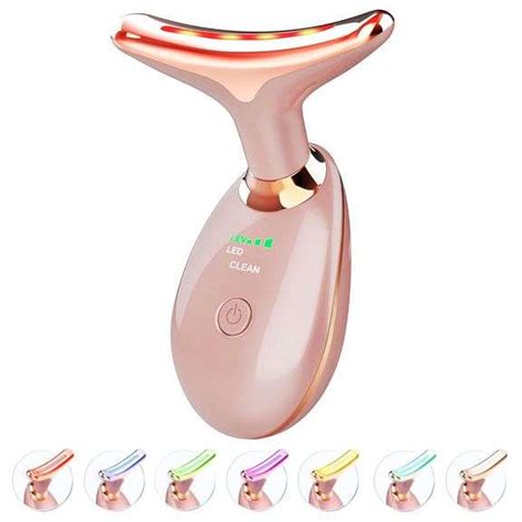 Light Based Face Neck Massager 7 Color Portable Facial Massager For