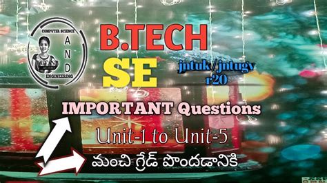 Btech R20 Jntukjntugv Important Questions For Se Sem Examination