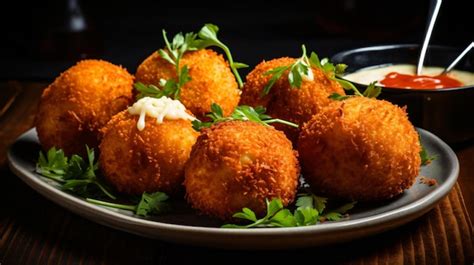 Premium Ai Image Homemade Deep Fried Risotto Arancini