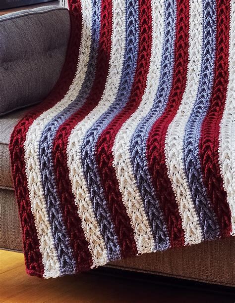 Striped Arrowhead Throw Pattern Mary Maxim