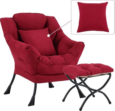 Lazy Chair With Ottoman Comfy Reading Lounge Chair With Footstool