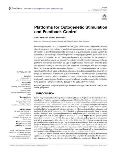 Pdf Platforms For Optogenetic Stimulation And Feedback Control