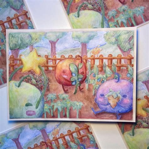 Junimo Watercolor Print Cute Stardew Valley Inspired Farm Art Print