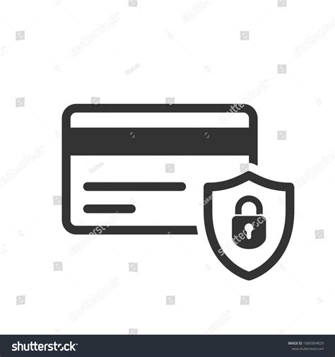 Credit Card Icon Shield Padlock Symbol Stock Vector Royalty Free