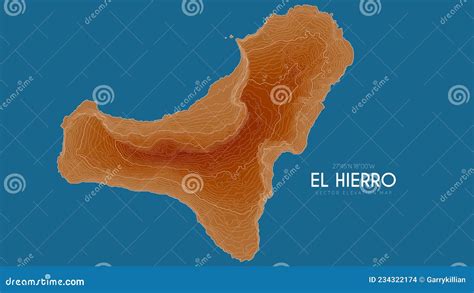 Topographic Map Of El Hierro Canary Islands Spain Vector Detailed
