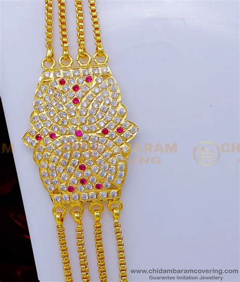 Buy Impon Jewellery Big Mugappu With 4 Line Chain Designs Online