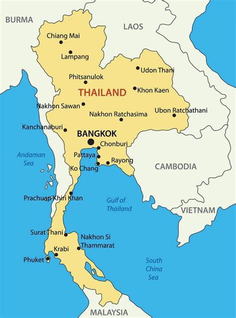 Thailand On World Map Surrounding Countries And Location On South