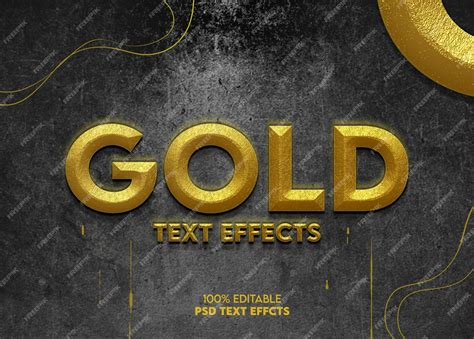 Premium Psd Easily Editable Sharp Detailed Realistic Gold Effects