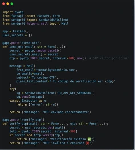 Python Fastapi Otp Emailverification Sendgrid Pyotp