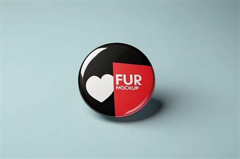 Glossy Button Pin Mockup Premium AI Generated Image