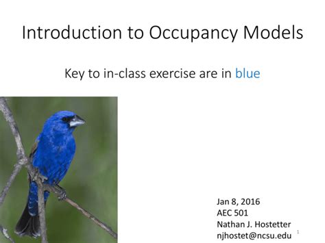 Occupancy Models Introduction And Analysis In R