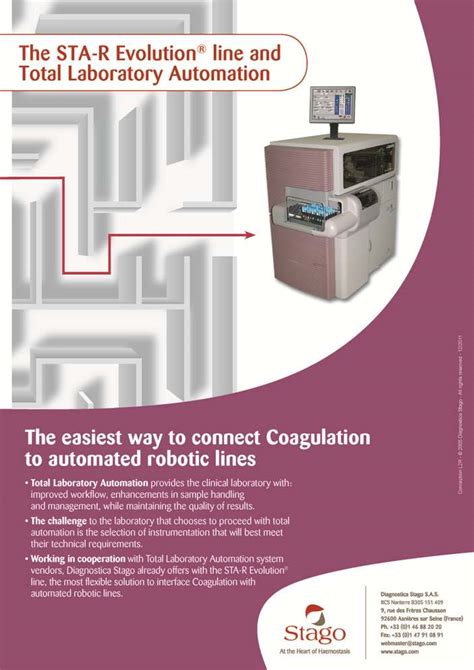 The Sta R Evolution Line And Total Laboratory Automation Clinical Laboratory Int