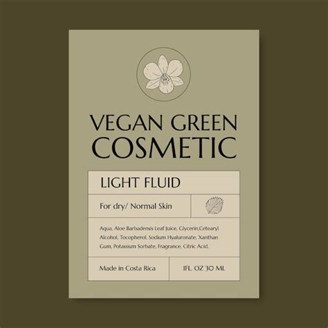 Cosmetic Label Template Design Free Vector