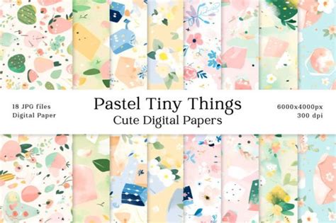 Pastel Cute Tiny Things Digital Papers Graphic By Lemonmoon · Creative