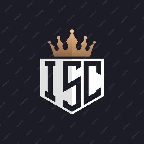 Premium Vector Luxury Isc Logo With Crown Elegant Initials Isc Letter