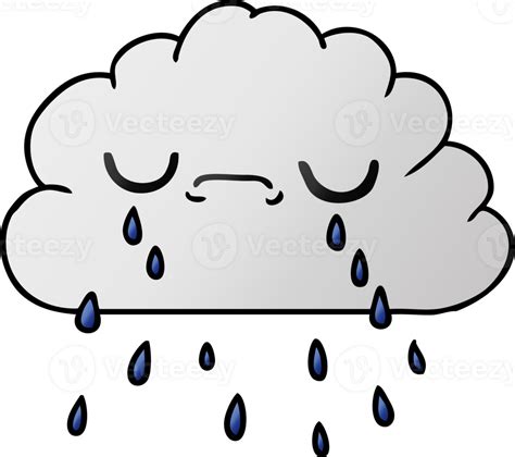 Gradient Cartoon Of Cute Crying Cloud 36360581 Png