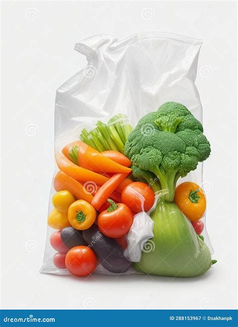 Mixed Vegetable In A Plastic Bag Ready For Sales Stock Illustration